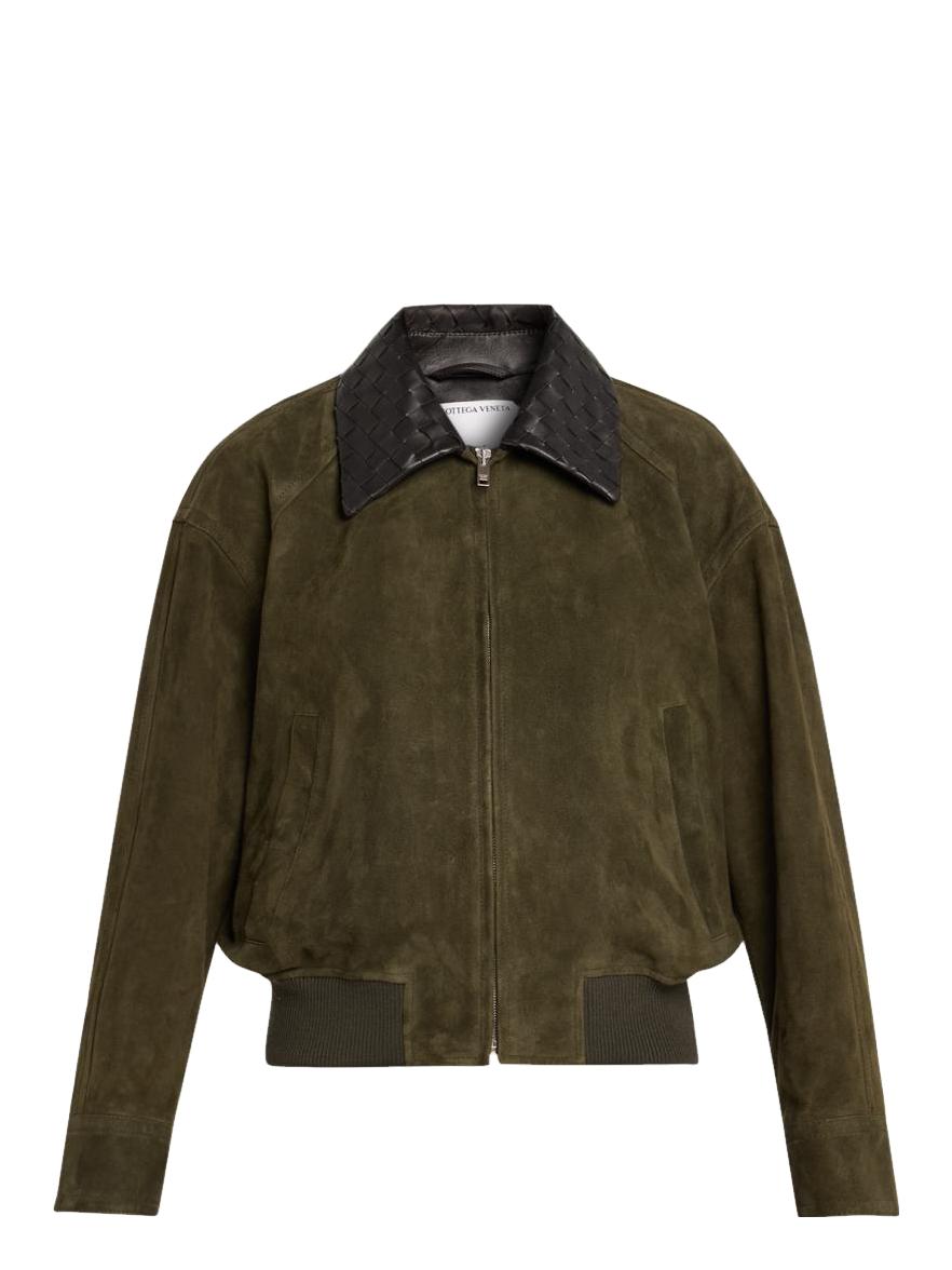BOTTEGA VENETA suede leather blouson jacket